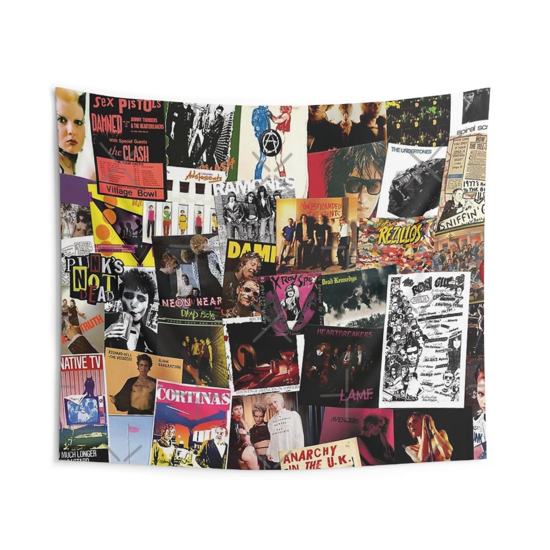 70s Punk Rock Music Indoor Wall Tapestry Tapestries 70s Punk Rock Music ...