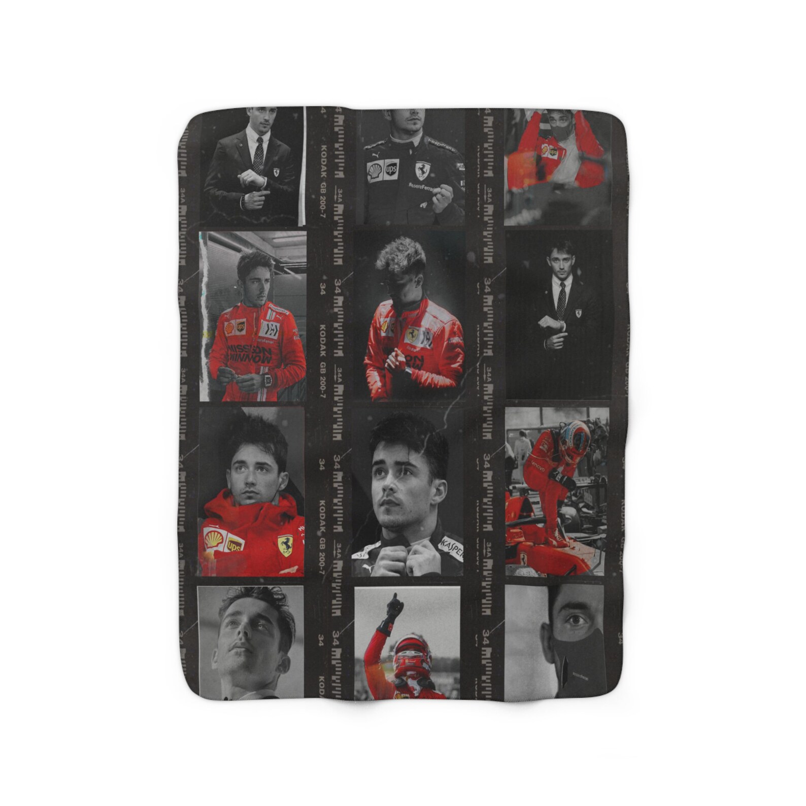 Charles Leclerc Picture Collage 4 Sherpa Fleece Throw Blanket Charles ...