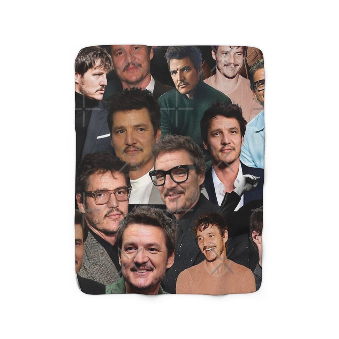 Pedro Pascal Photo Collage 4 Sherpa Fleece Throw Blanket | Pedro Pascal ...