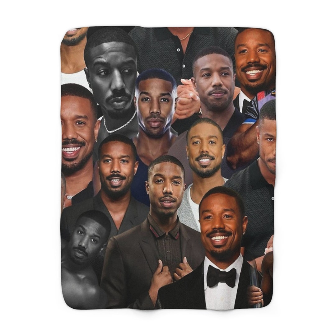 Michael B Jordan Photo Collage Sherpa Fleece Throw Blanket | Michael B ...