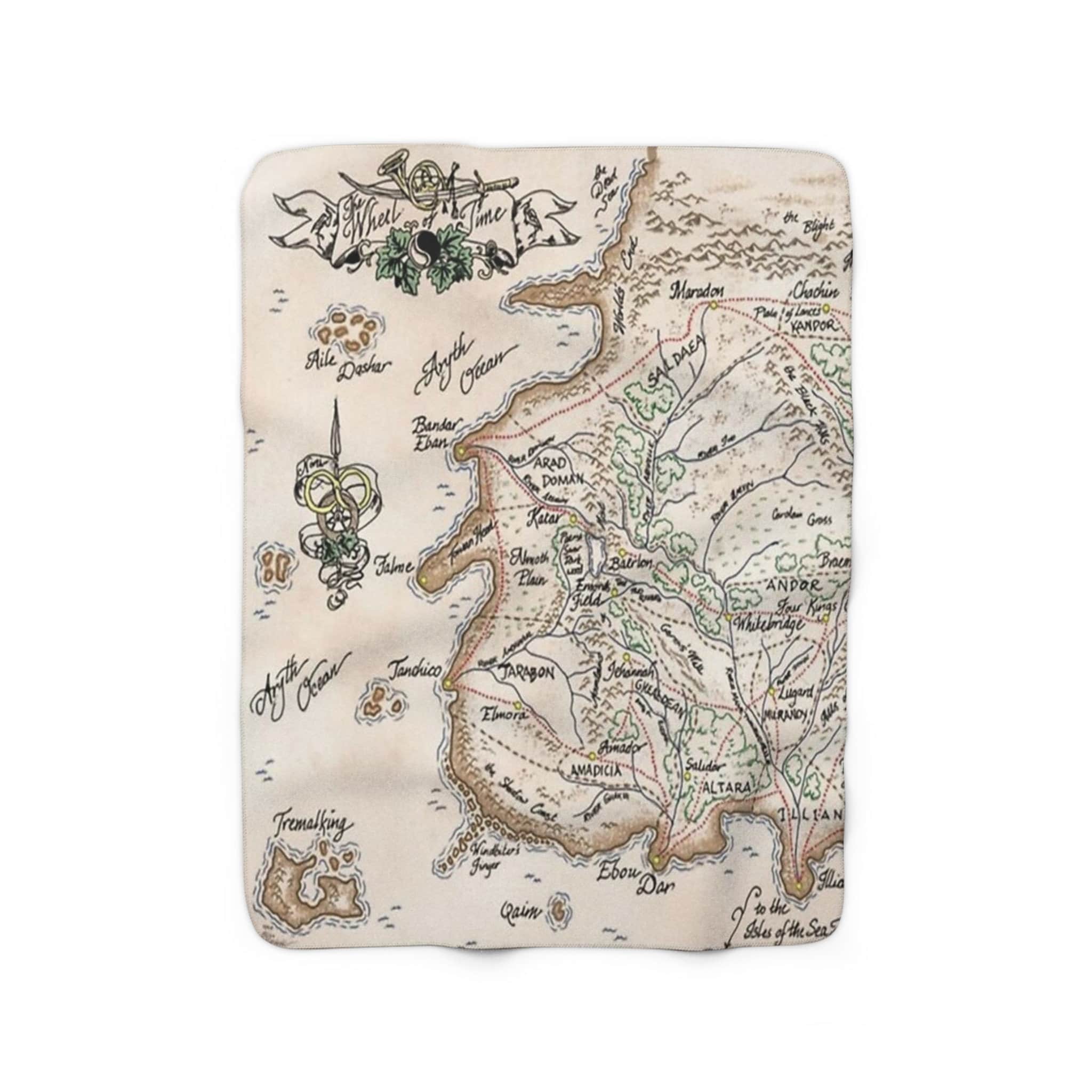Wheel of Time Map Sherpa Fleece Throw Blanket Wheel of Time Map Throw ...