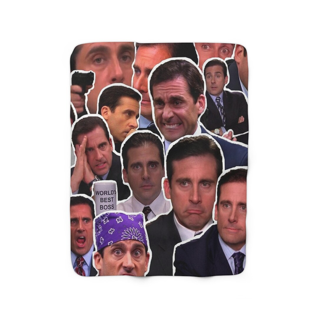 Michael Scott Photo Collage Sherpa Fleece Throw Blanket Michael Scott ...
