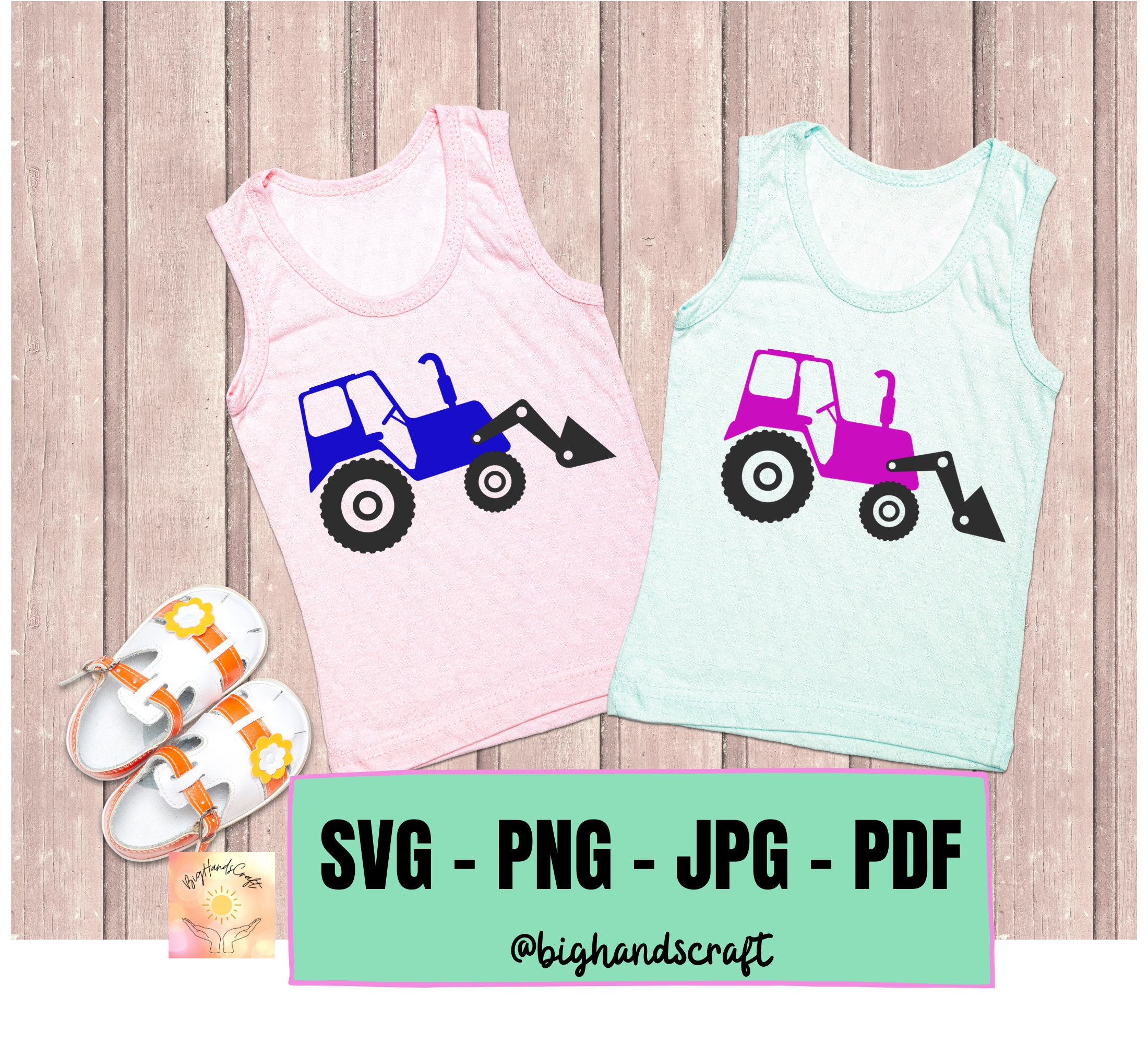 Tractor Clipart Bundle, Farmhouse Kids Decor (svg, Png, Jpg, Pdf, Esp ...