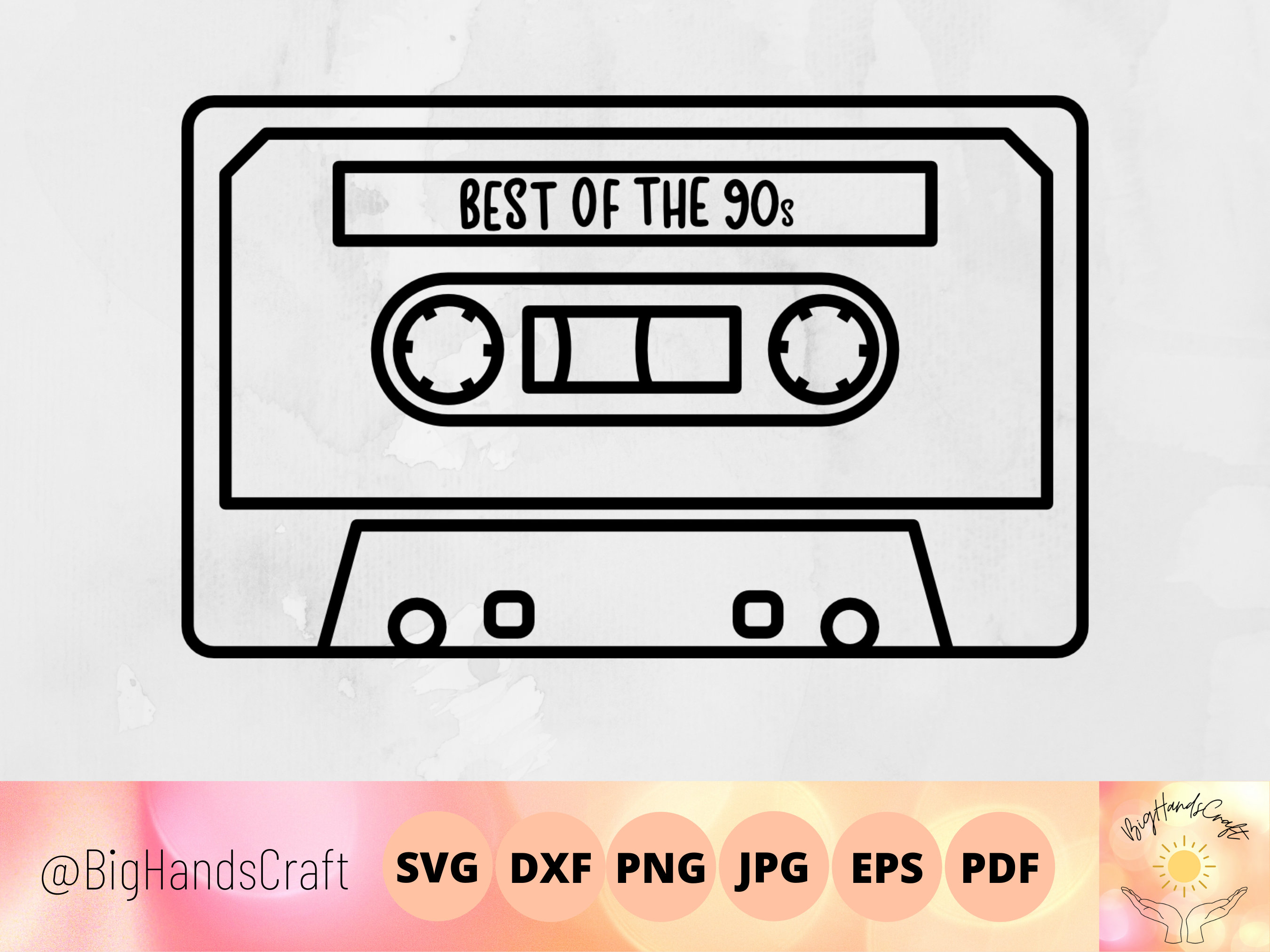 Best of the 90s Svg, Retro Cassette Tape Design, 30th Birthday Gift ...