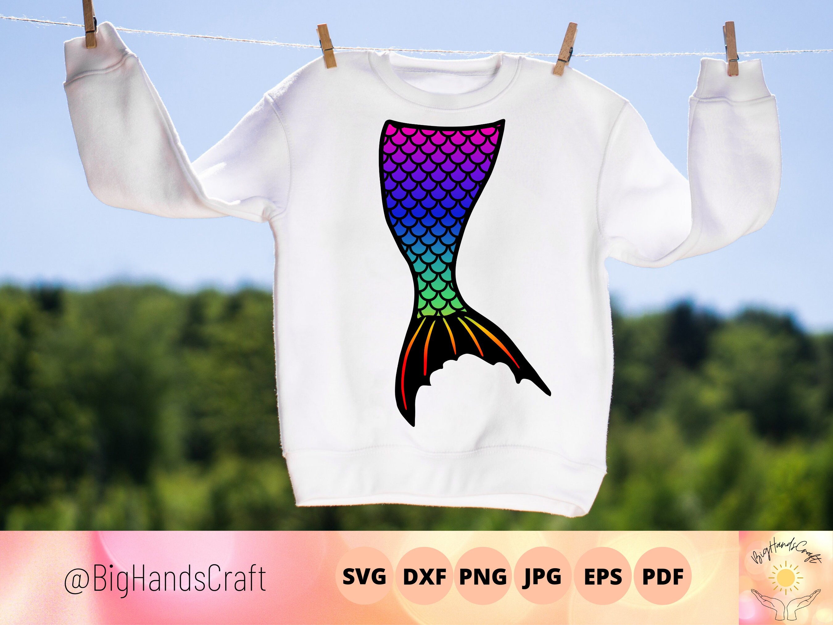 Mermaid Tail Svg, Mermaid Tail Clipart, Layered Mermaid Tail Svg ...