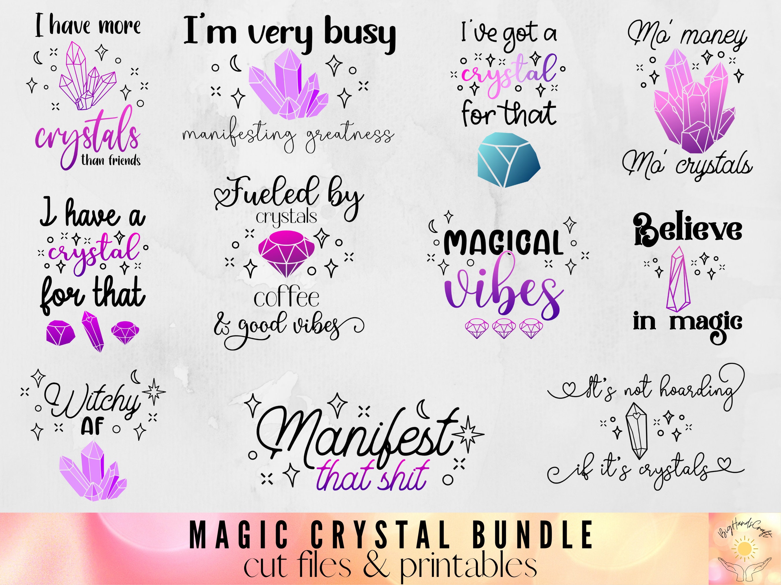 Magic Crystal Svg Bundle Crystals Svg Basic Witch Svg - Etsy UK