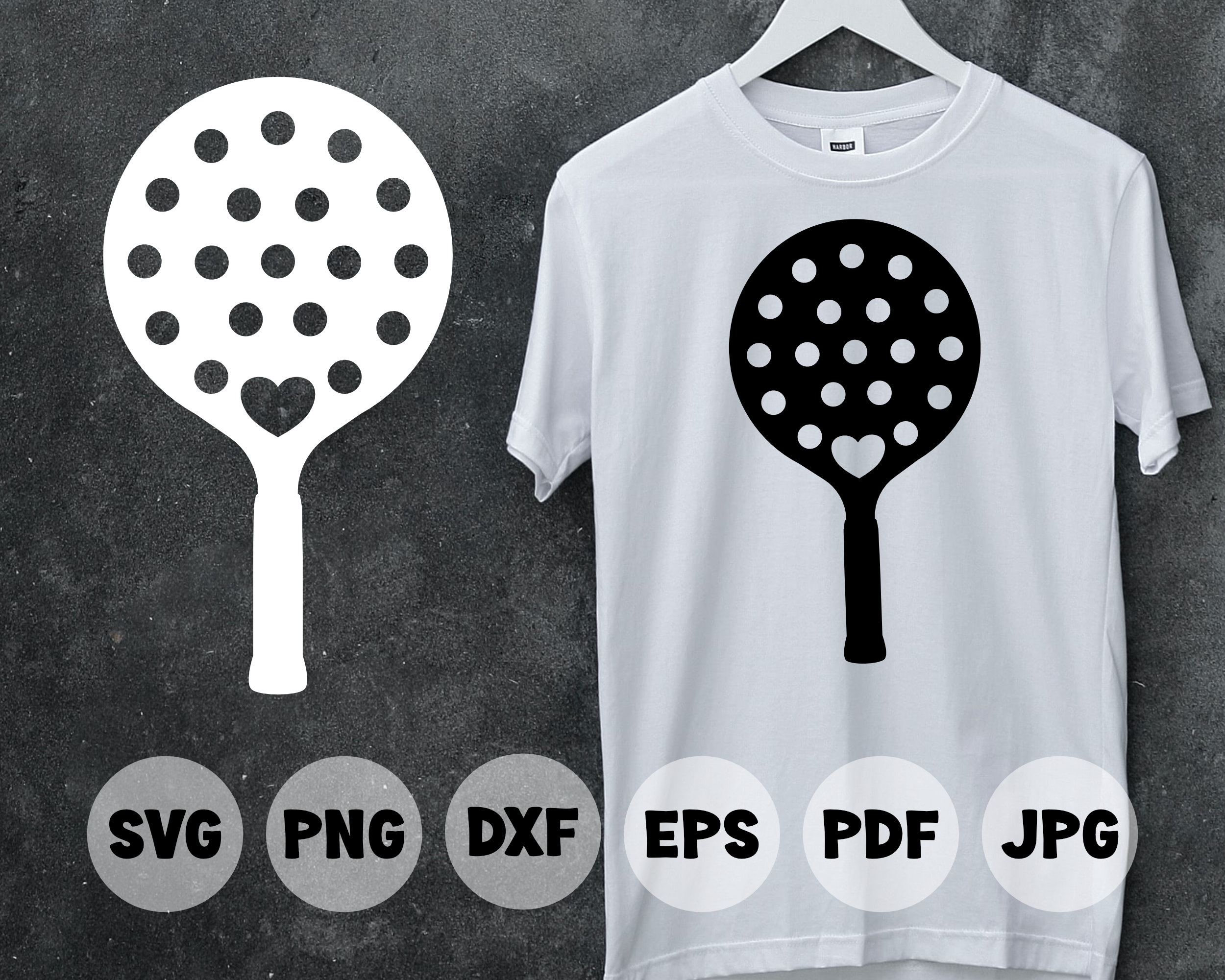 Paddle Tennis Racket With Heart Svg, Gift for Platform Tennis Partner ...