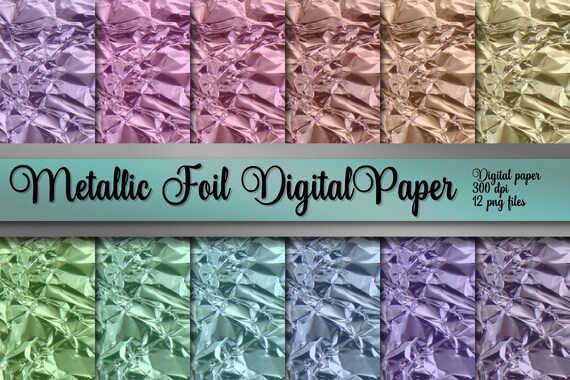 Metallic Foil Digital Paper Bundle 12 X 12 300 | Etsy