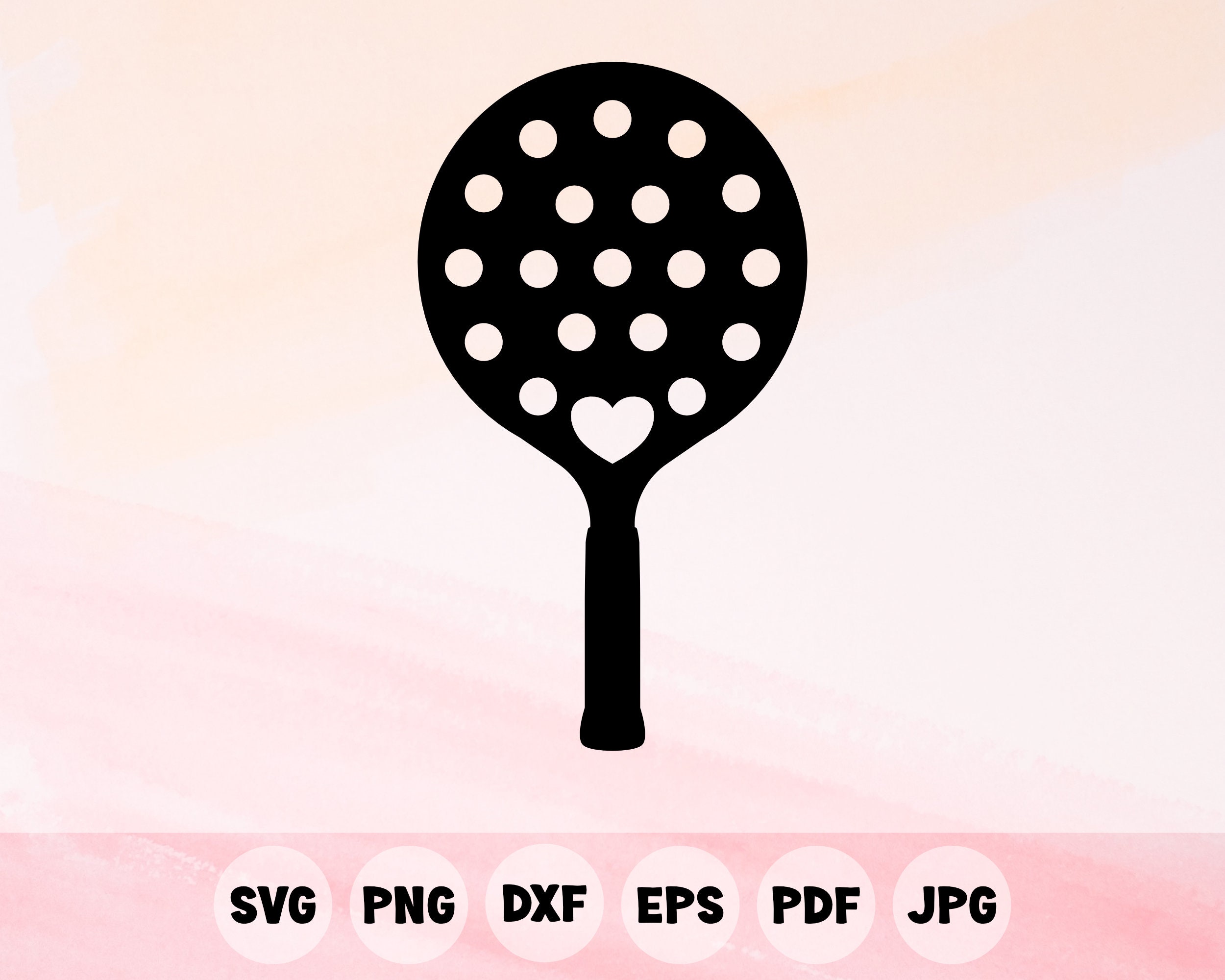 Paddle Tennis Racket With Heart Svg, Gift for Platform Tennis Partner ...