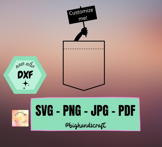 Personalizable Pocket Svg Iron on Pocket Add Your Quote | Etsy