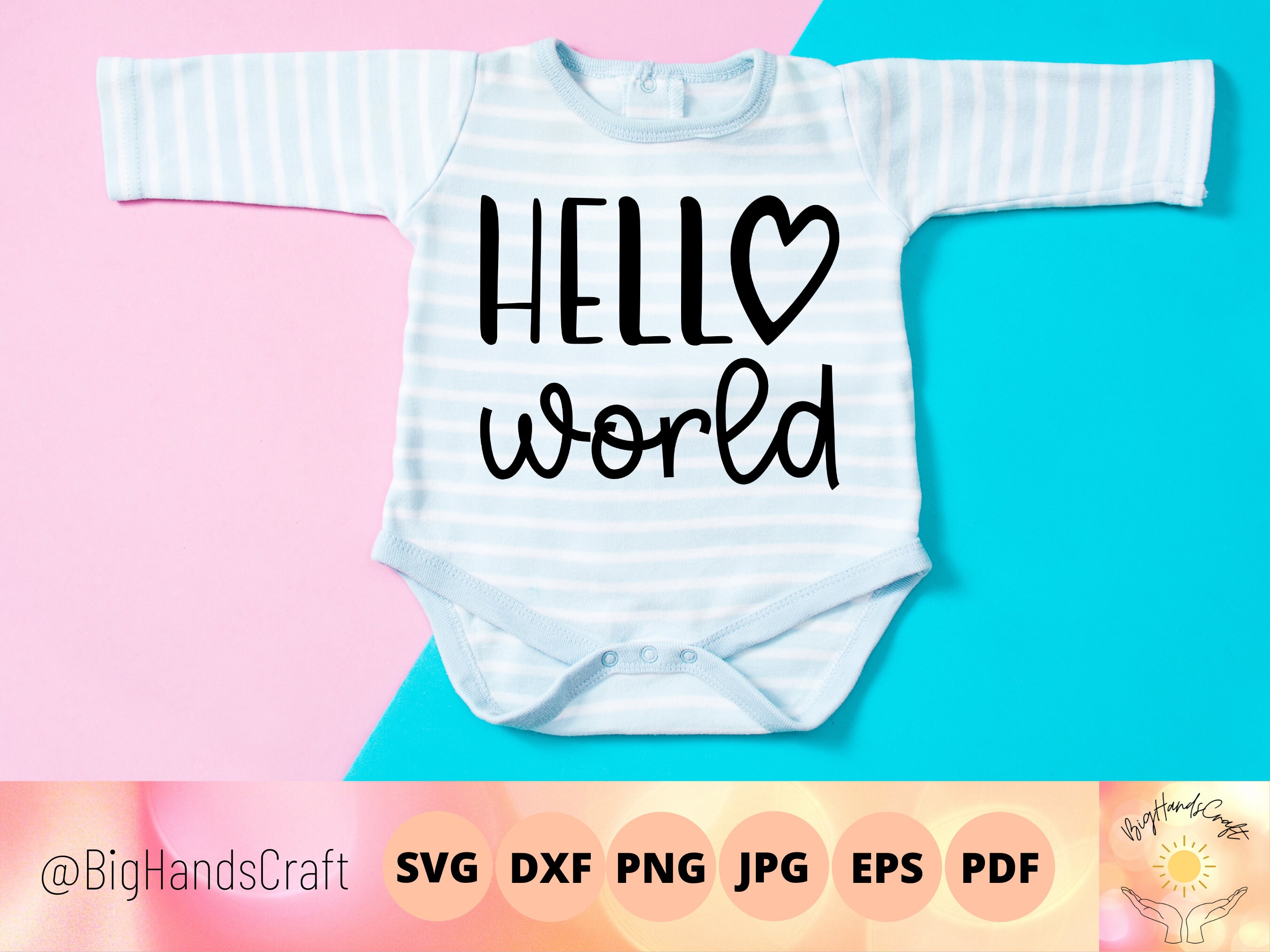 Hello World Svg Newborn Gift Design Baby Onesie Print - Etsy Sweden