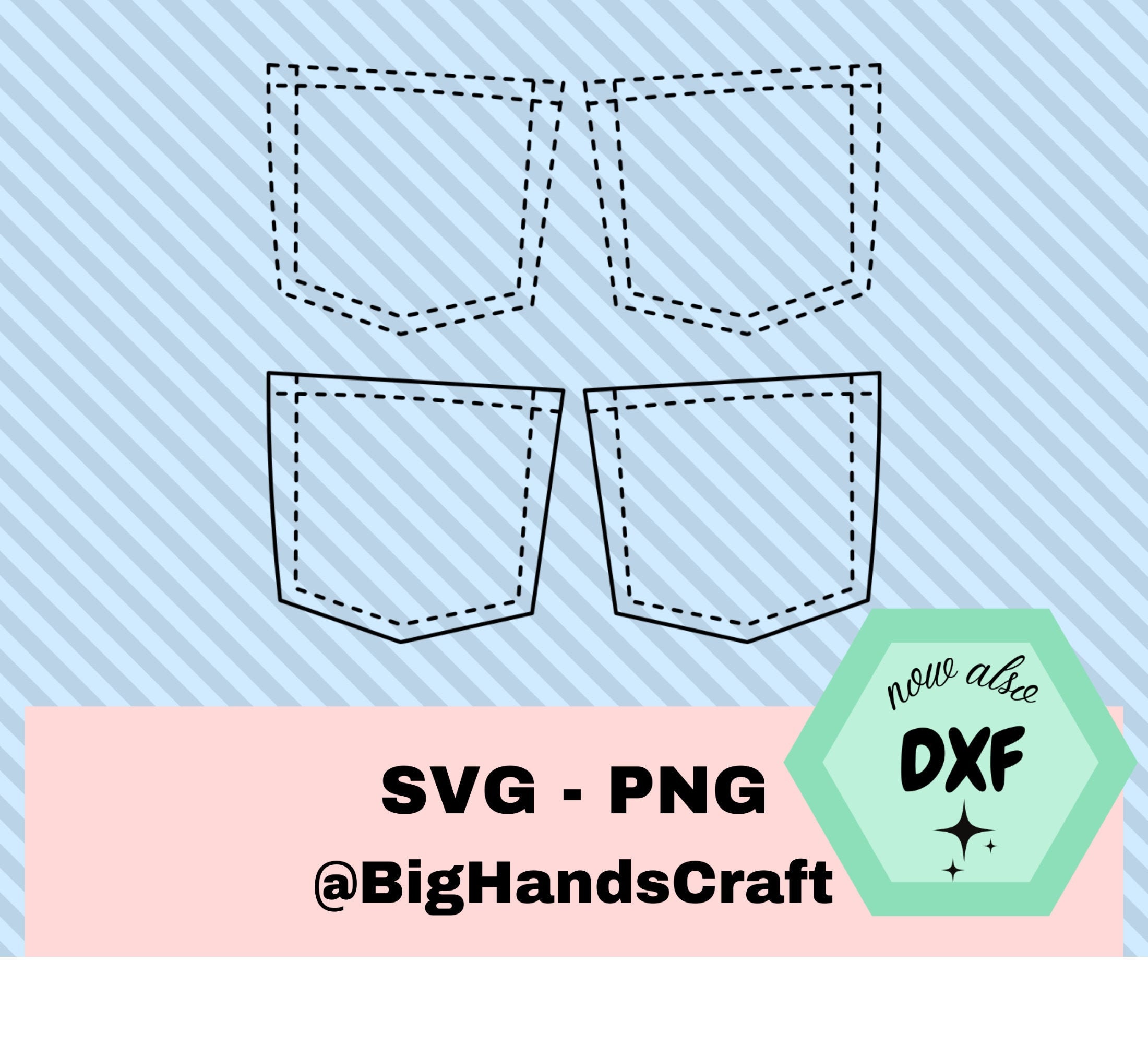 Jeans Back Pocket Svg Bundle, Pocket Outline, Pocket Stitching, Jeans ...