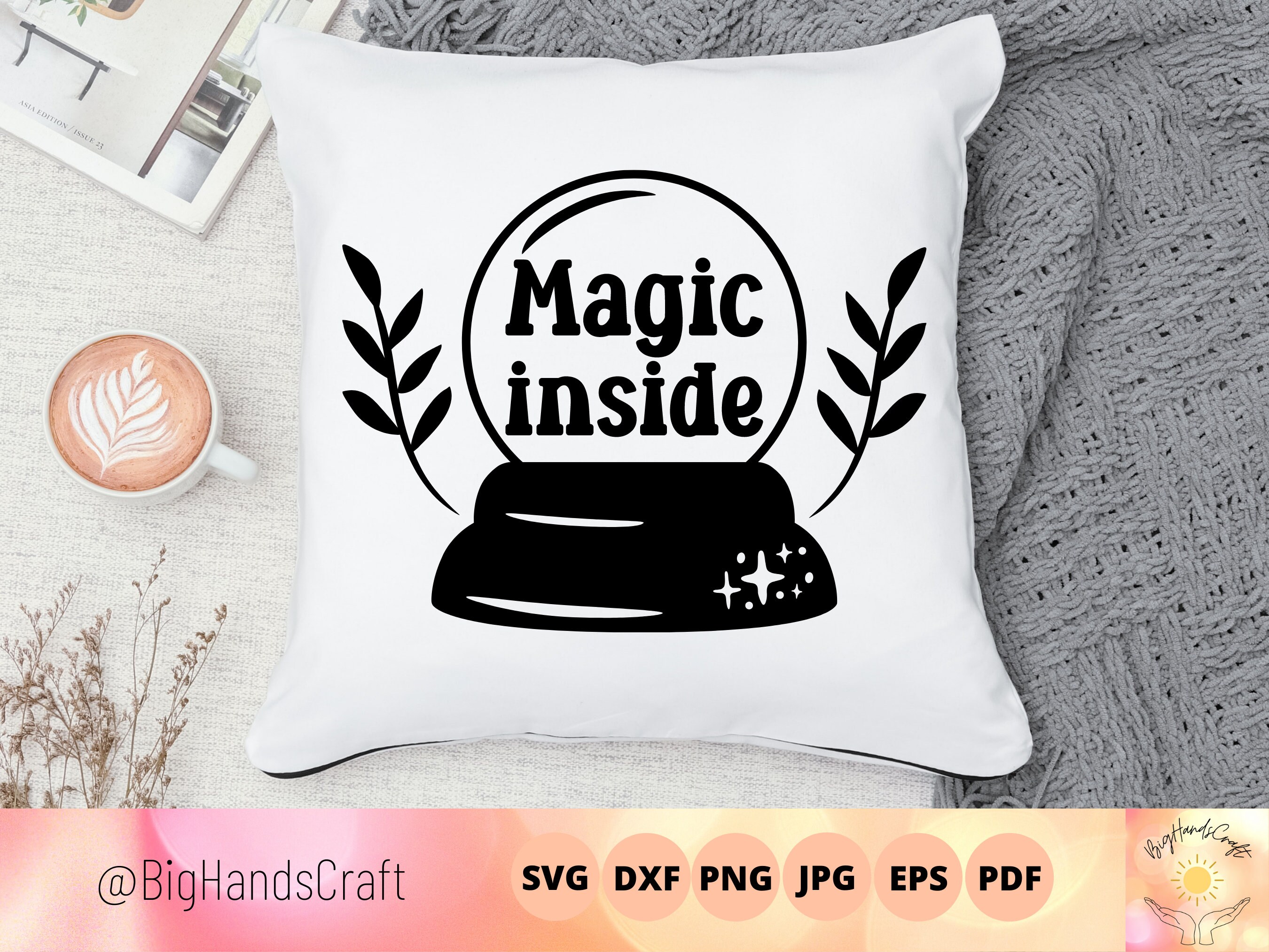 Stay Magical Svg, Crystal Ball Cut File, Boho Magic Cut File, Mystical ...
