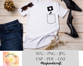 Shirt Pocket Vector Clipart Set / Outline & Stamp Drawing - Etsy