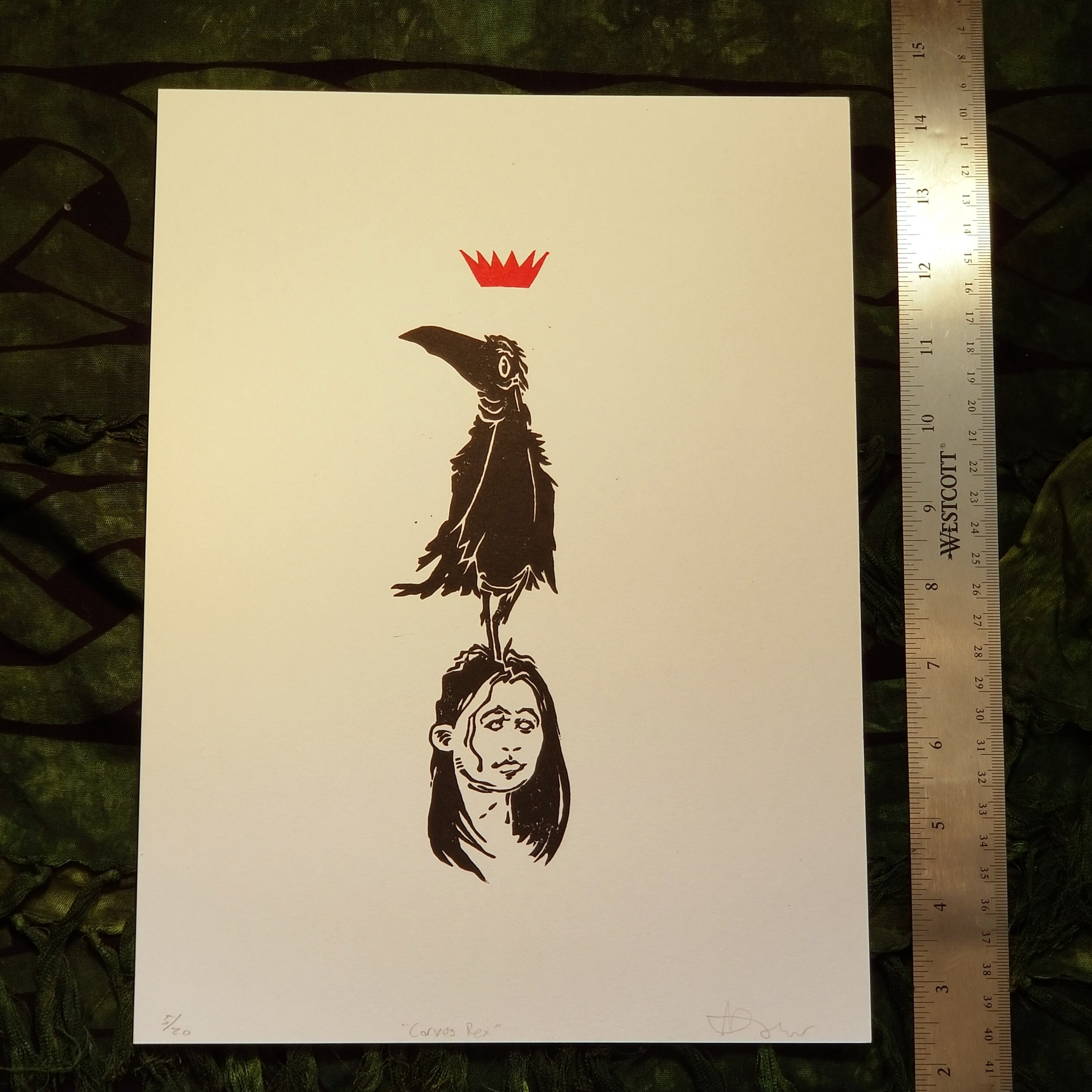 Corvus Rex Hand Printed Linocut - Etsy