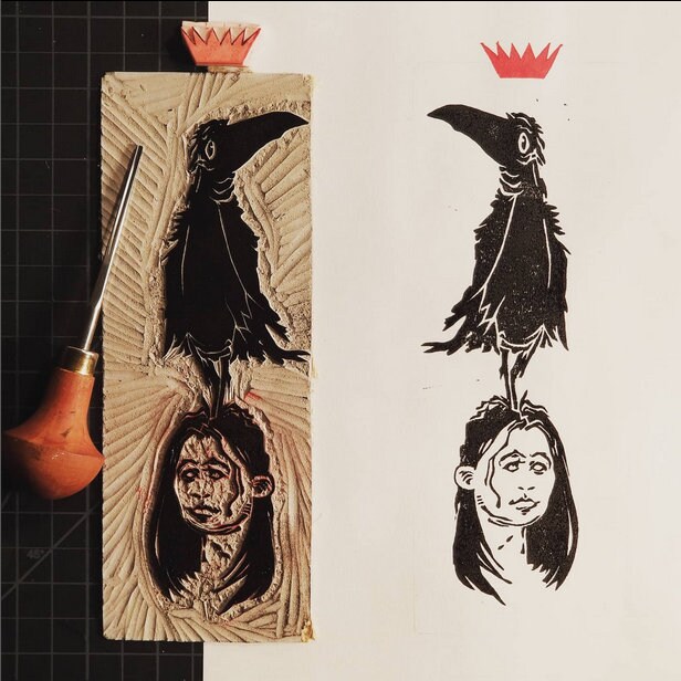Corvus Rex Hand Printed Linocut - Etsy