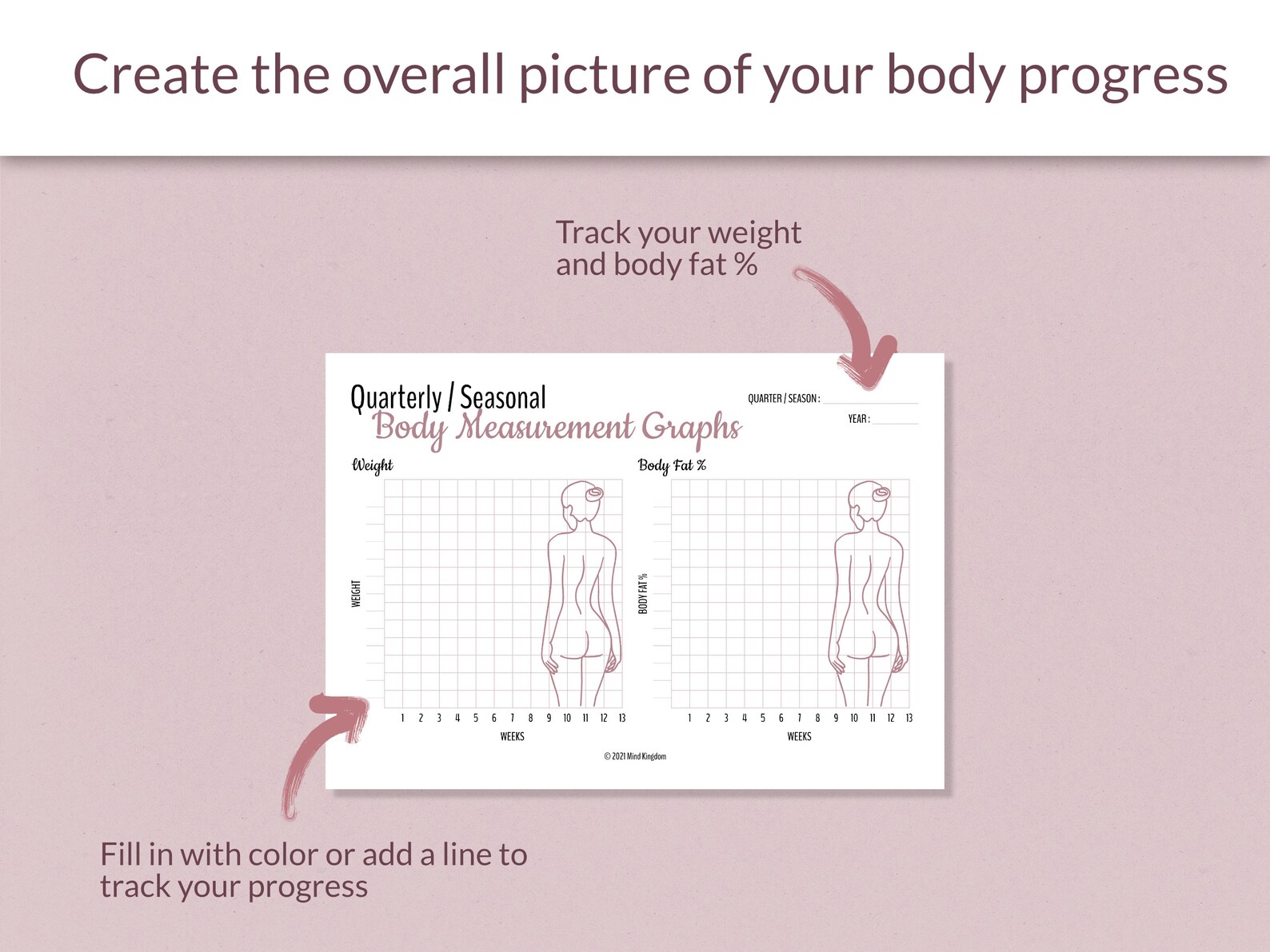 Printable Body Measurement Tracker Weight Tracker Weight - Etsy