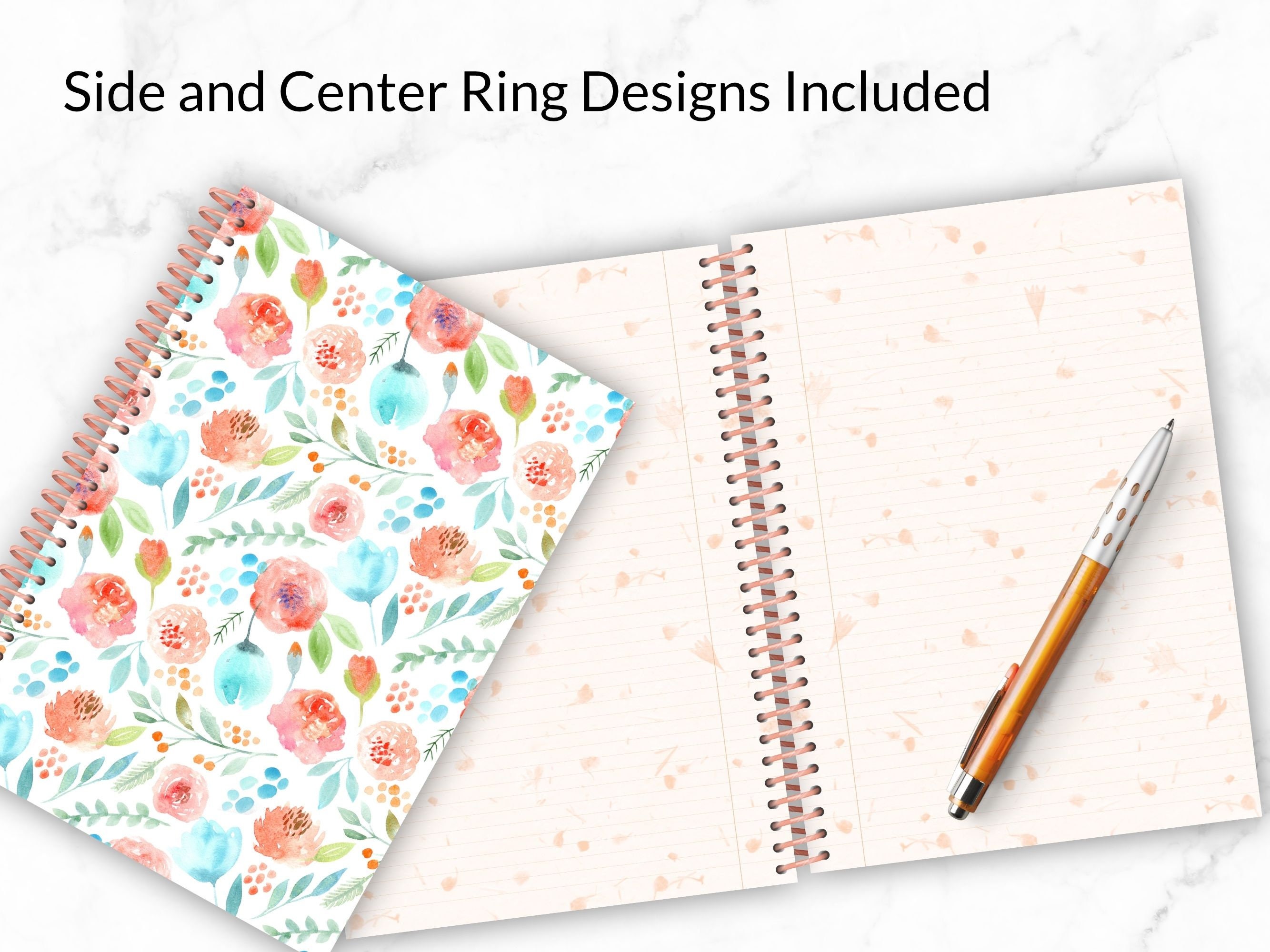 Digital Spiral Planner Rings | Realistic Striated Marble Effect ...