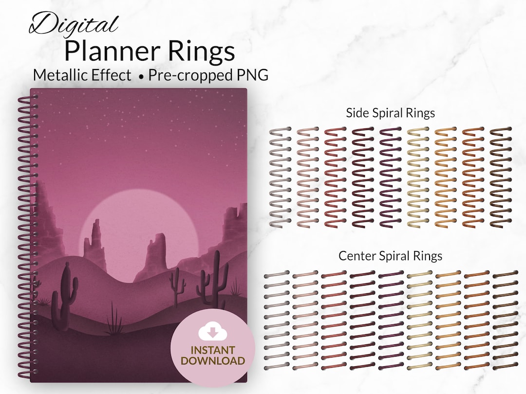 Digital Planner Rings | Spiral Coil | Autumn Collection | Metallic ...