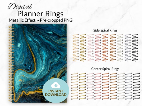 Digital Spiral Planner Rings Metallic Effect Personal and | Etsy