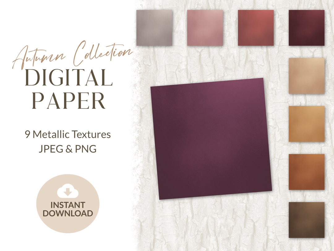 Metallic Digital Paper | Metallic Texture | Warm Autumn Collection ...