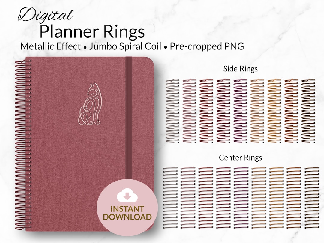 Digital Planner Rings | Jumbo Spiral Coil | Metallic Effect | Fall ...
