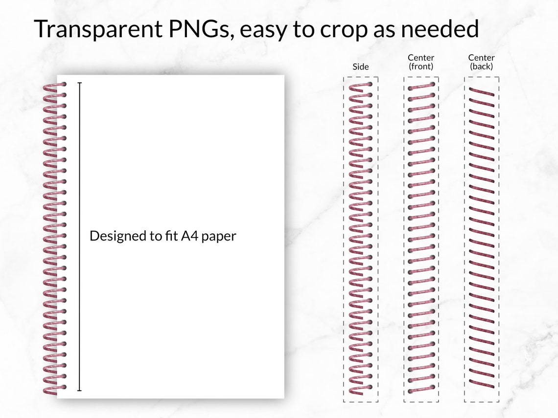 Digital Spiral Planner Rings Realistic Clouded Marble Effect | Etsy