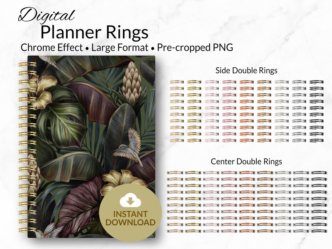 Digital Planner Rings | Chrome Effect | Classic Collection | Large ...