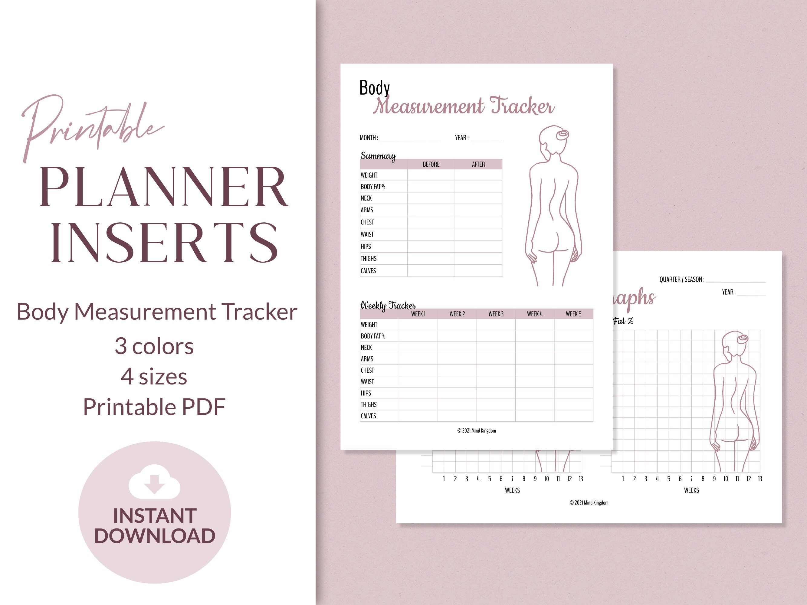 Printable Body Measurement Tracker Weight Tracker Weight - Etsy