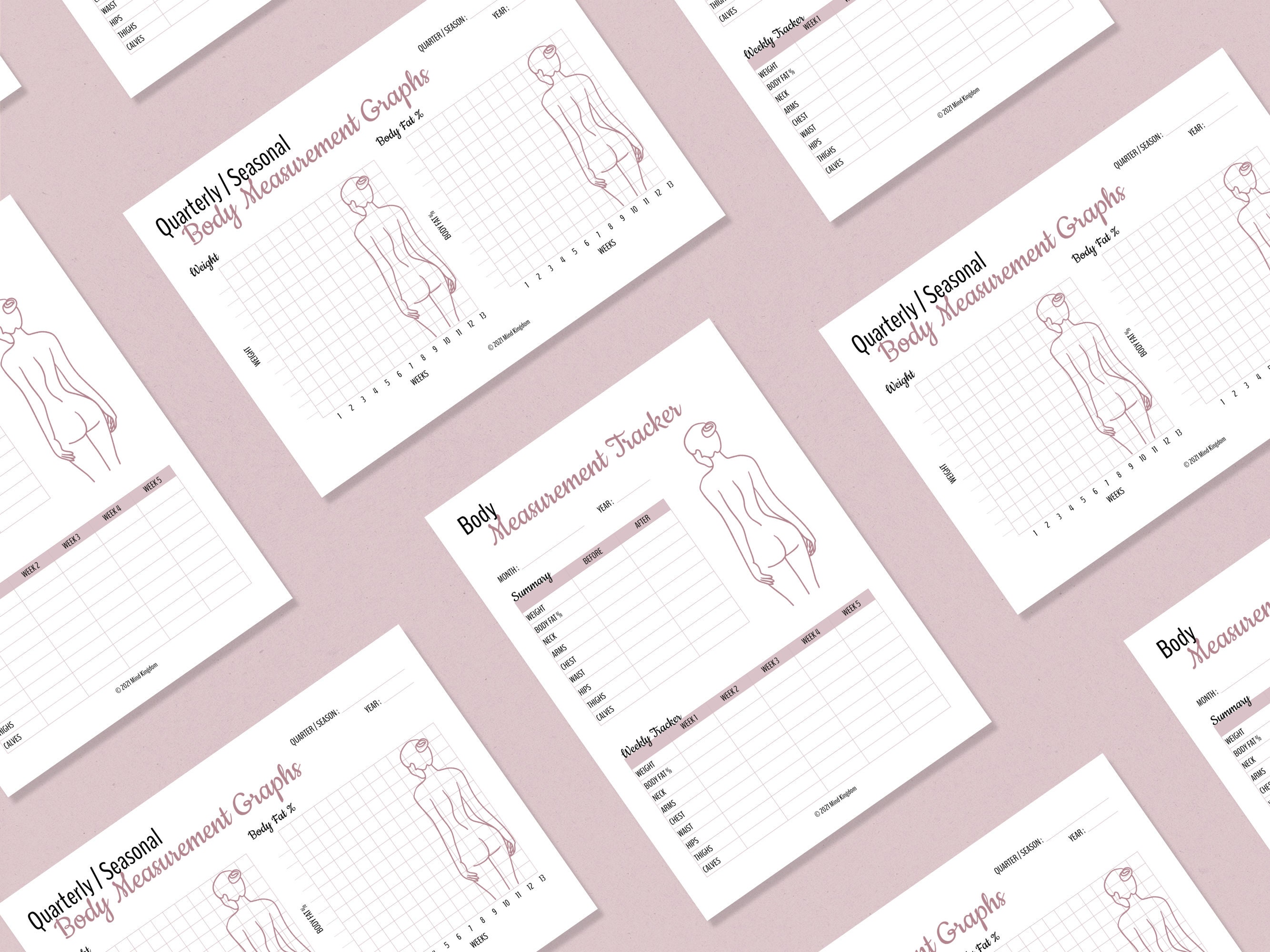 Printable Body Measurement Tracker Weight Tracker Weight - Etsy