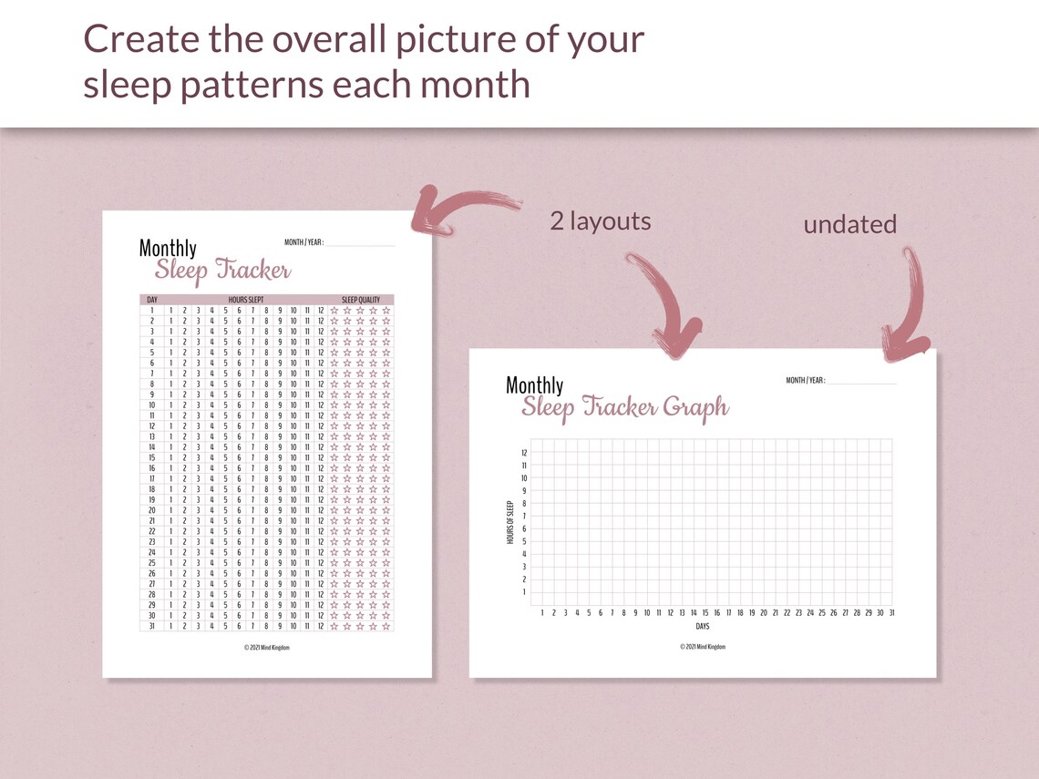 Printable Sleep Tracker Sleep Journal Monthly / Weekly - Etsy