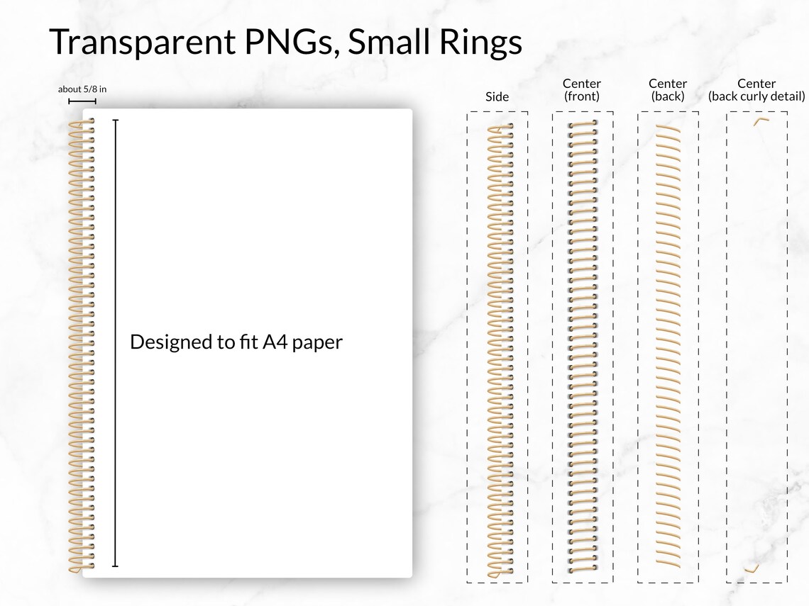 Digital Planner Rings Small Spiral Coil Metallic Effect | Etsy