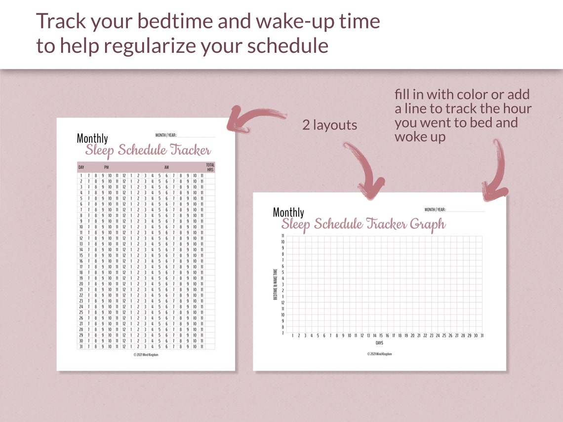 Printable Sleep Tracker Sleep Journal Monthly / Weekly - Etsy