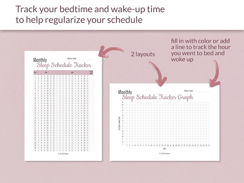 Printable Sleep Tracker Sleep Journal Monthly / Weekly - Etsy