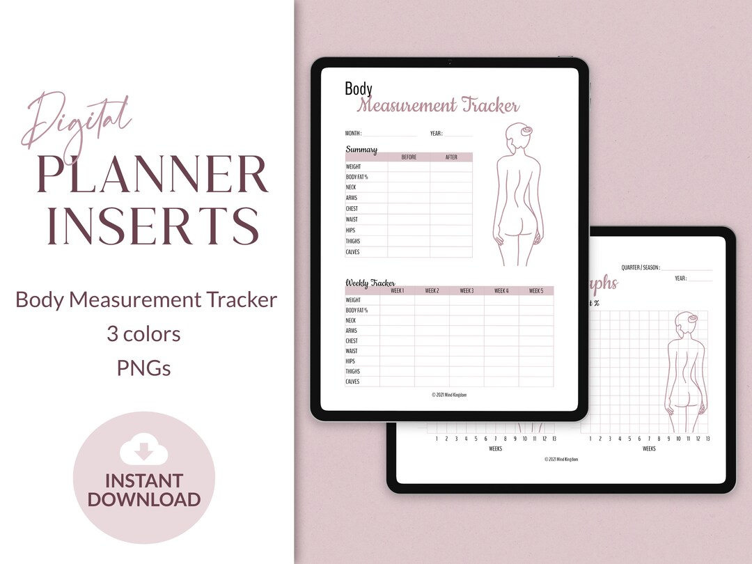 Digital Body Measurement Tracker | Weight Tracker | Weight Loss Journal ...