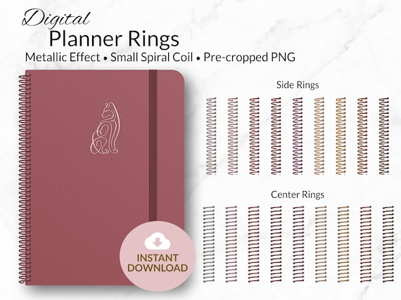 Digital Planner Rings Small Spiral Coil Metallic Effect - Etsy
