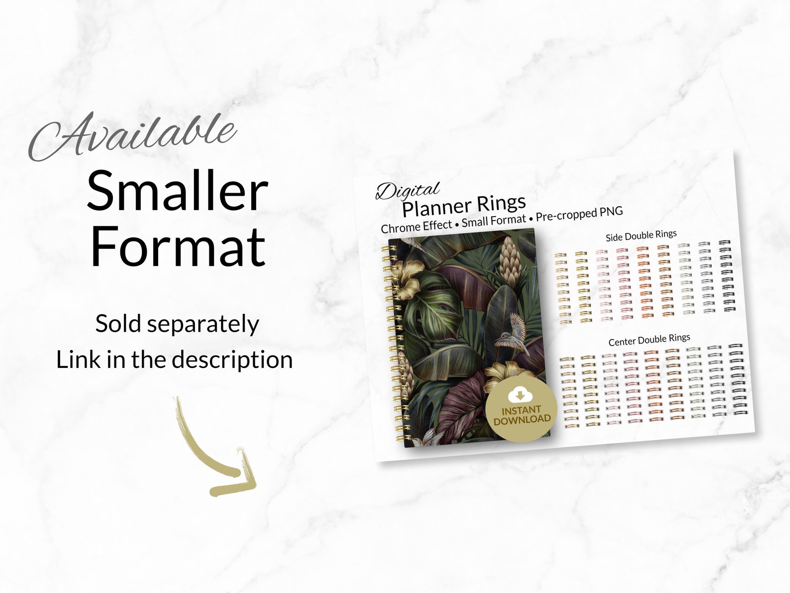 Digital Planner Rings Chrome Effect Classic Collection - Etsy