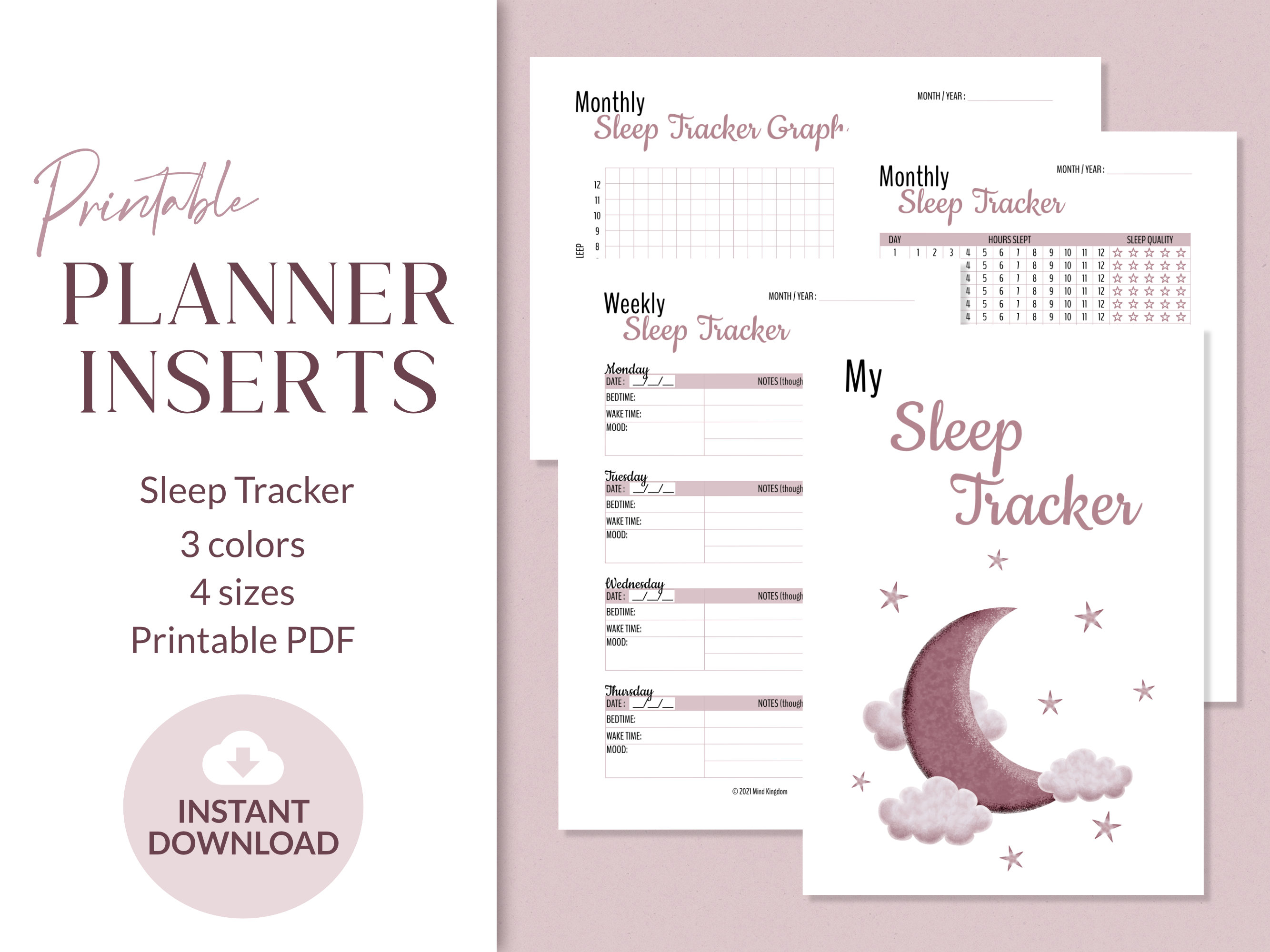 Printable Sleep Tracker Sleep Journal Monthly / Weekly - Etsy