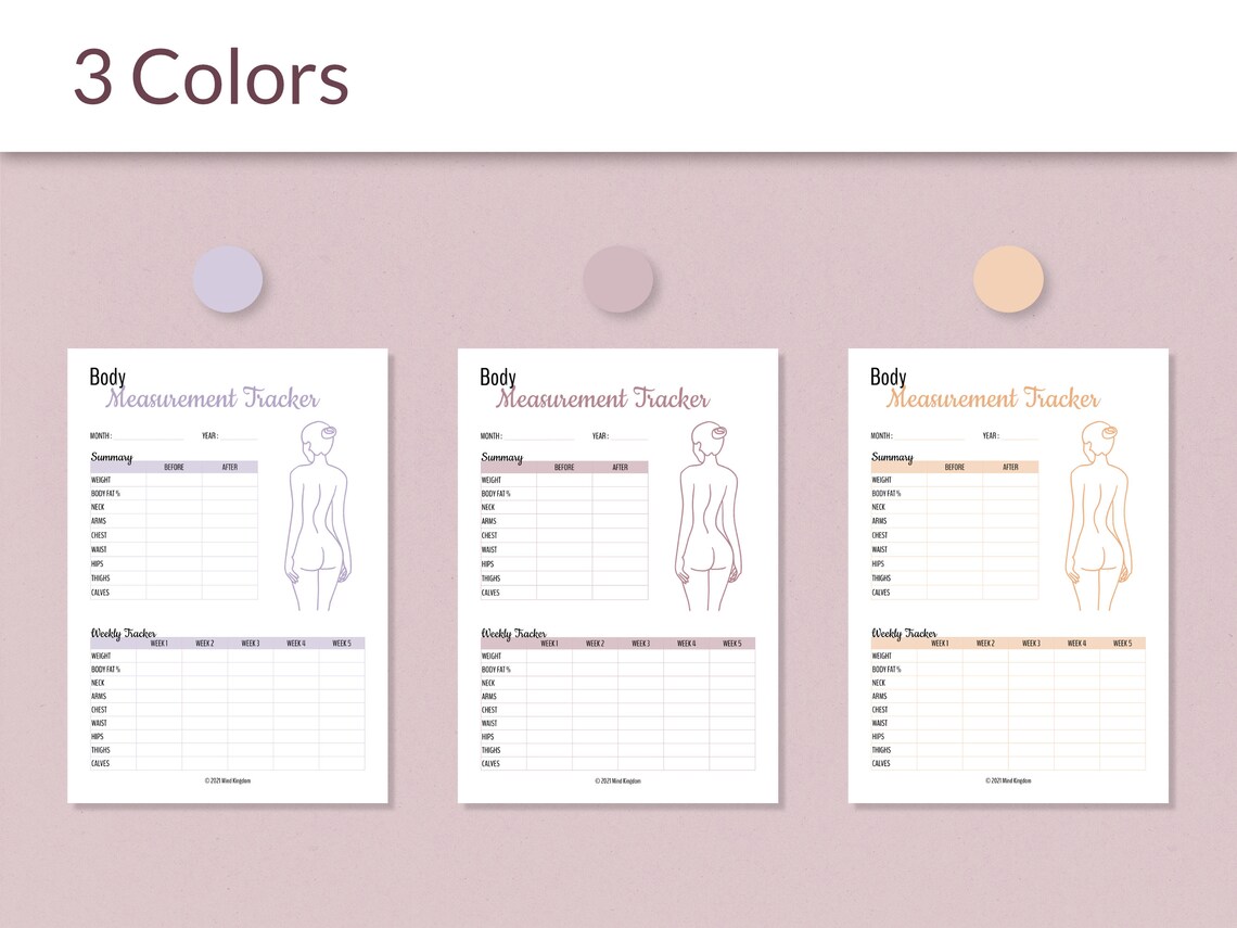 Printable Body Measurement Tracker Weight Tracker Weight - Etsy