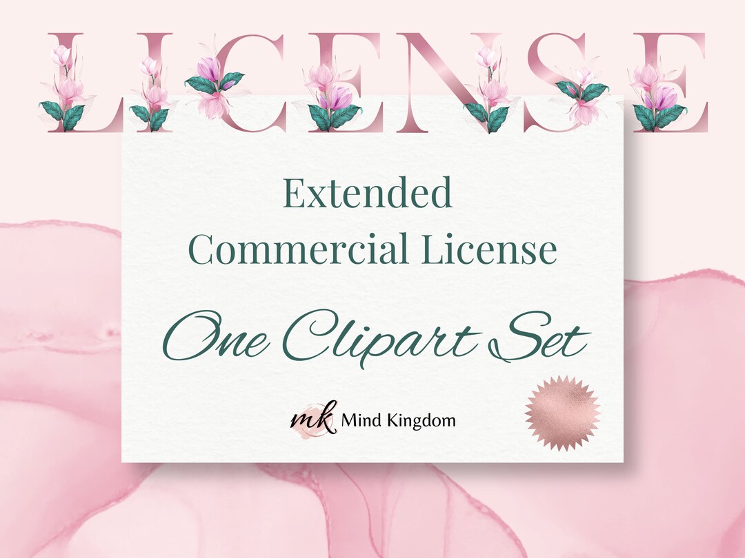 Extended Commercial Use License One Clipart Set - for One Single ...