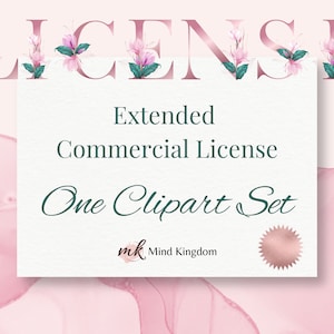 Extended Commercial Use License One Clipart Set - for One Single ...