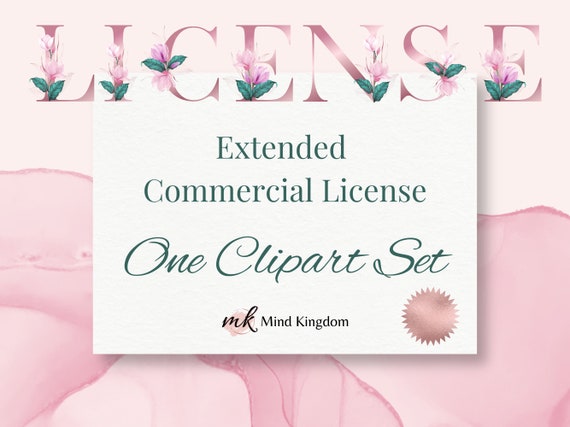 Extended Commercial Use License One Clipart Set for One | Etsy