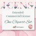 Extended Commercial Use License One Clipart Set - for One Single ...