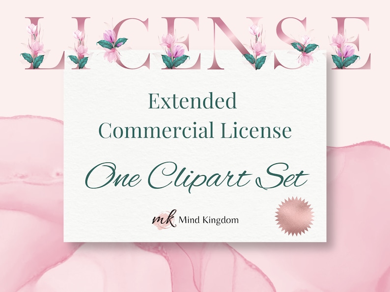 Extended Commercial Use License One Clipart Set - for One Single ...