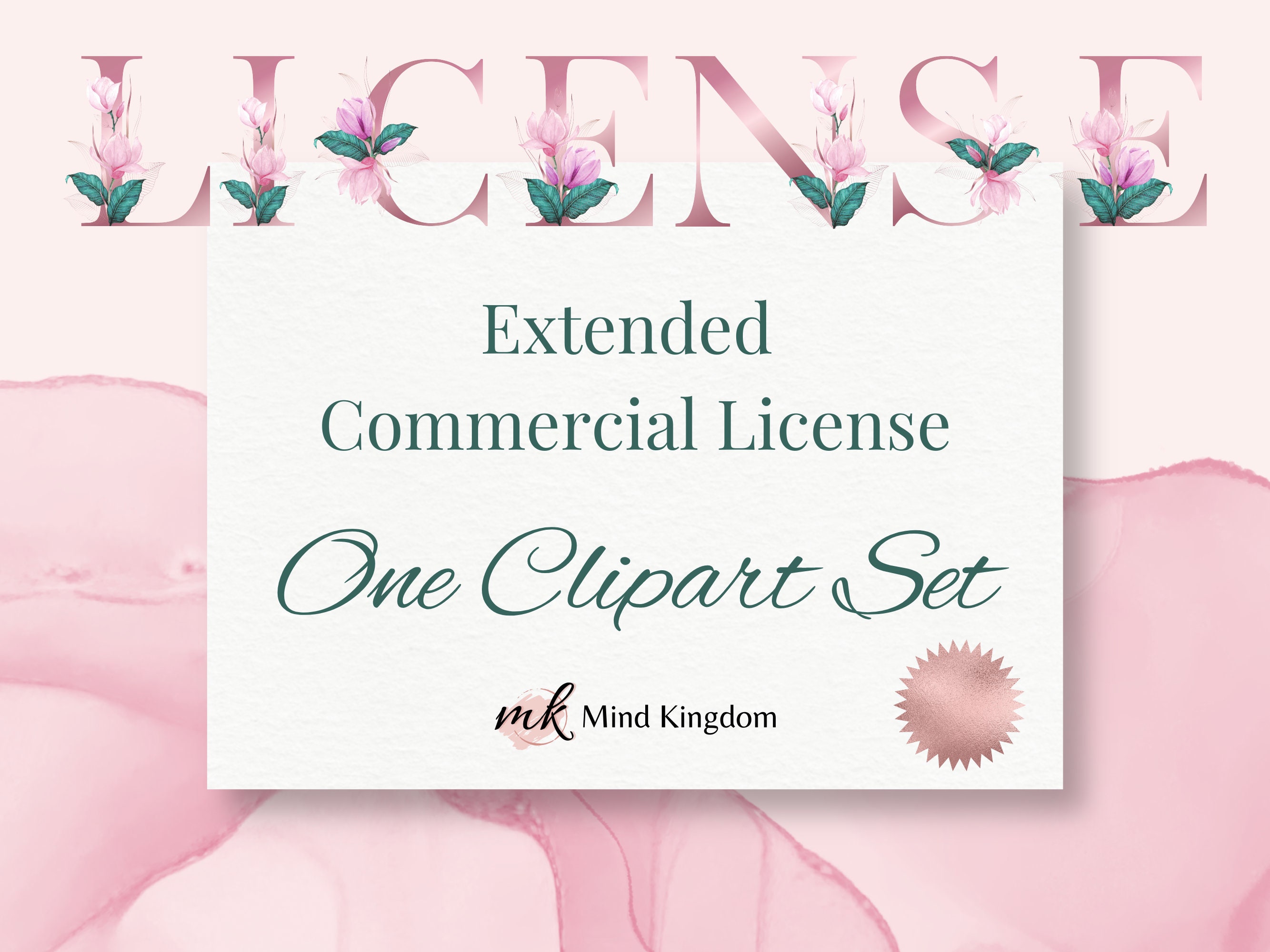 Extended Commercial Use License One Clipart Set for One - Etsy