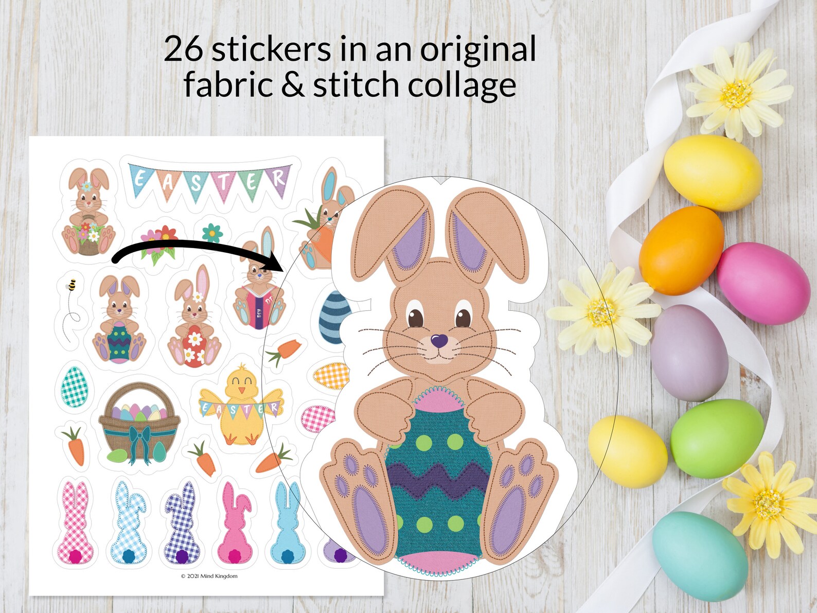 Printable Easter Bunny Stickers Planner Stickers - Etsy