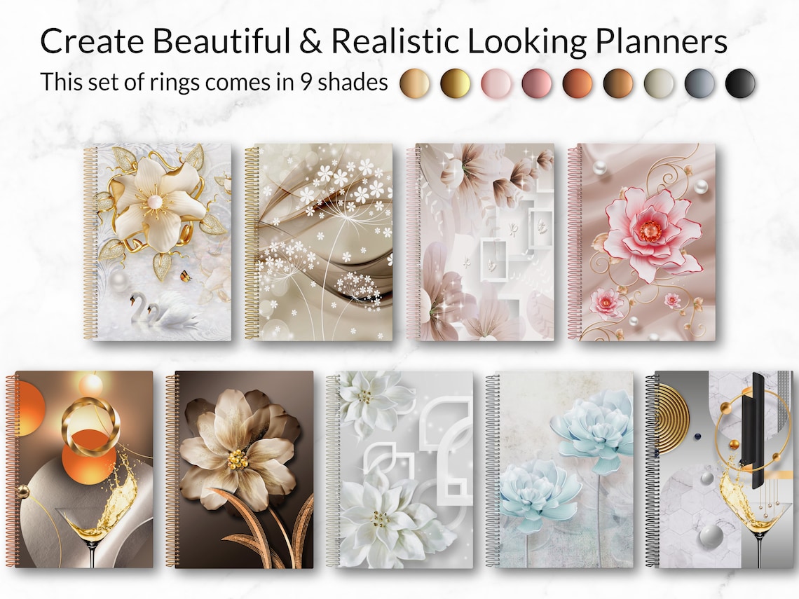 Digital Planner Rings Large Spiral Coil Metallic Effect - Etsy