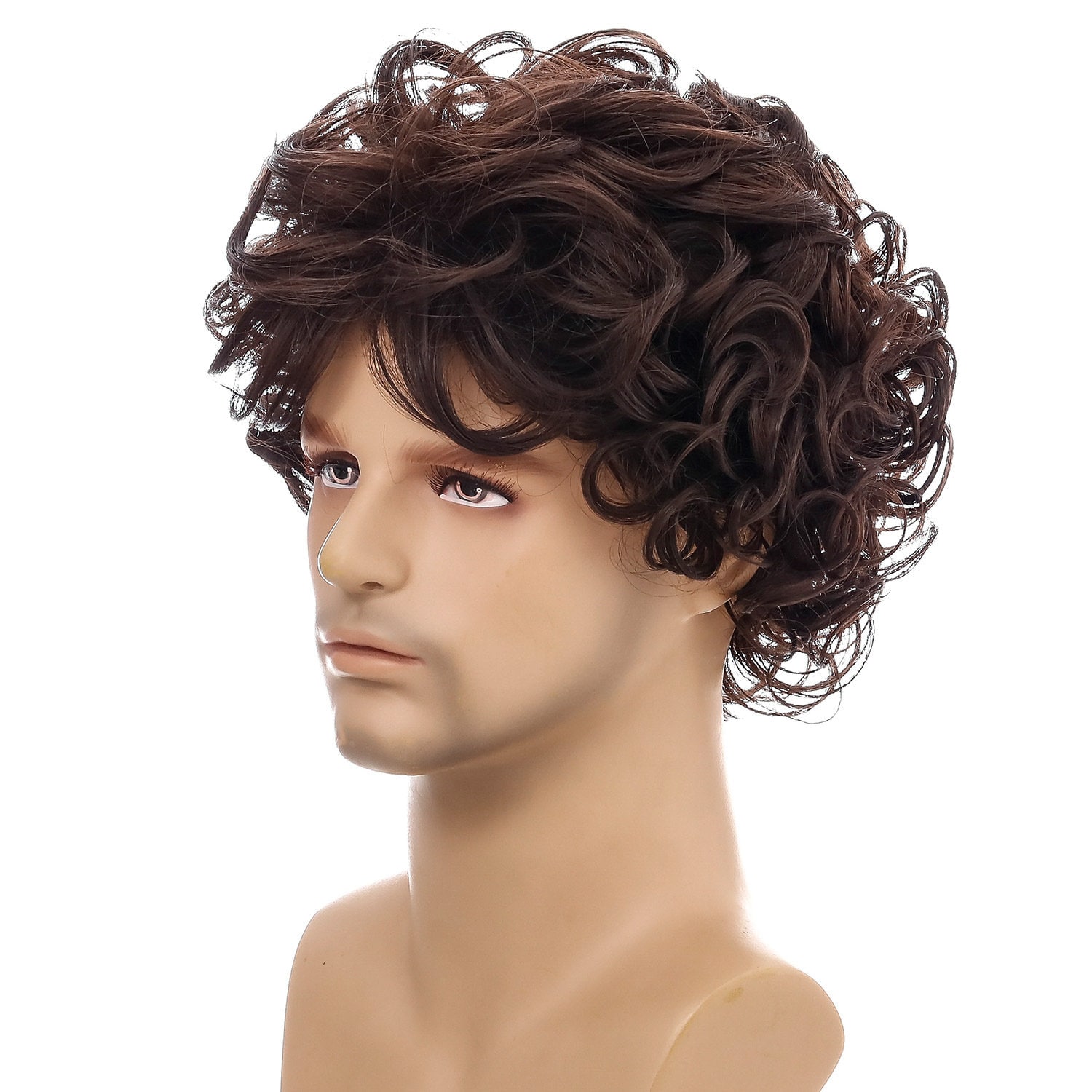 Brown Synthetic Fashion Wigs For Men Side Wigs For Men Etsy