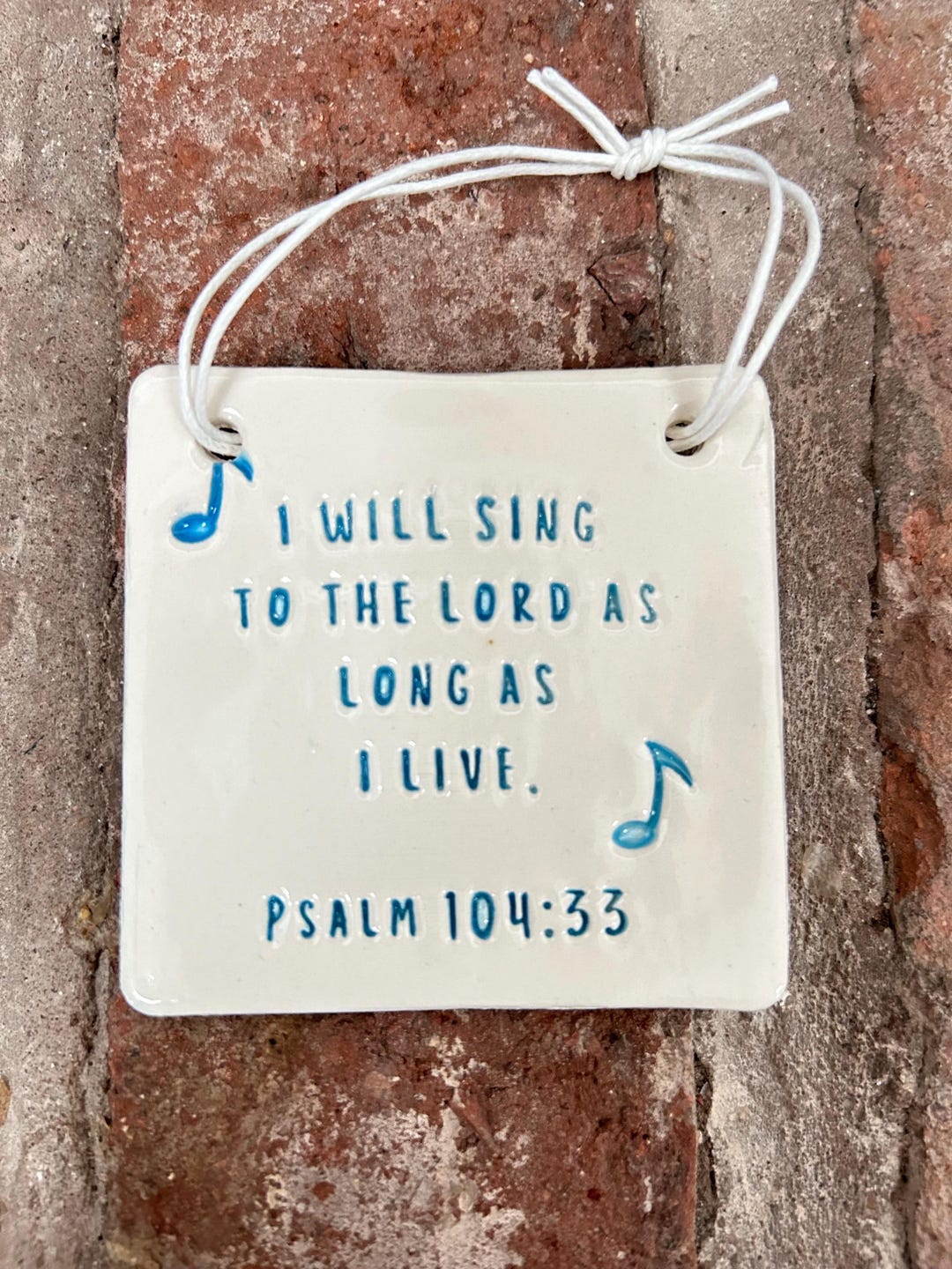 Psalm 104:33 Pottery Plaque - Aqua Blue Bible Verse Gift - Etsy