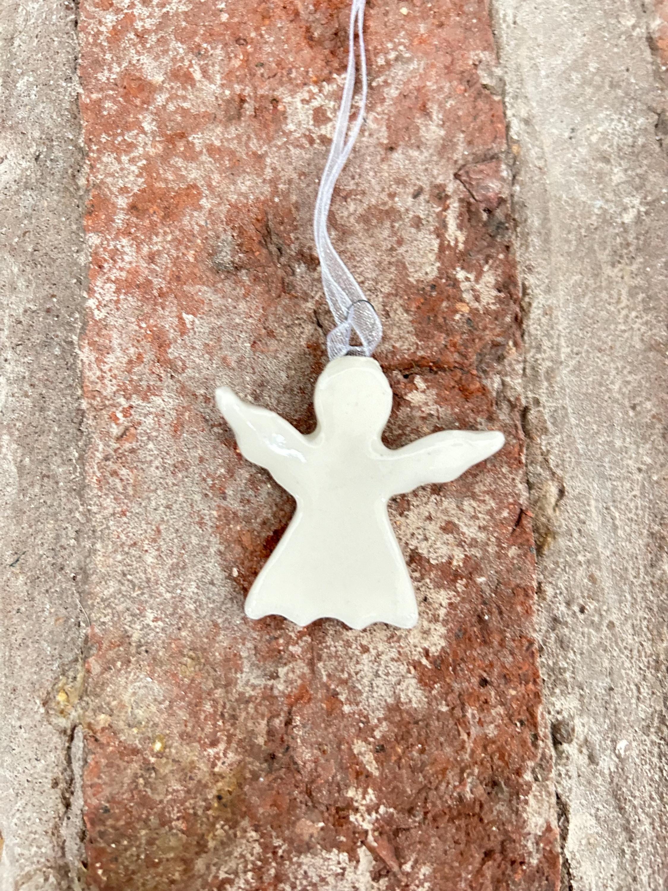 Set of 6 Ceramic Angel Decorations - Etsy